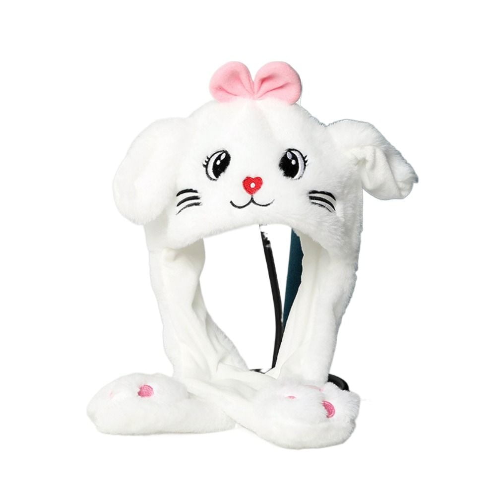 Rabbit Pinch Airbag Plush Funny Cap Animals Ear Hat Moving Jumping Cute ...