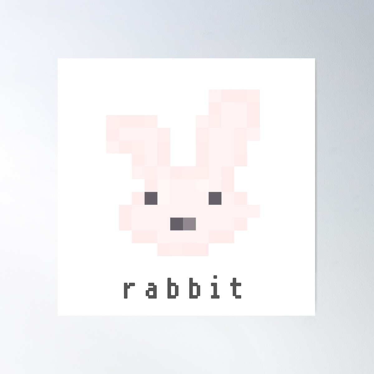 Rabbit Pixel Art Illustration Poster Wall Art, Modern Wall Decor For ...