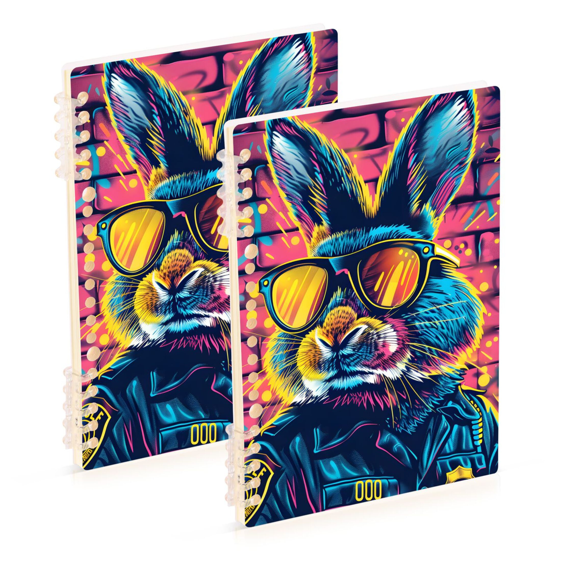 Rabbit Police Officer Ring Binder Notebook Journey Note Diary College ...
