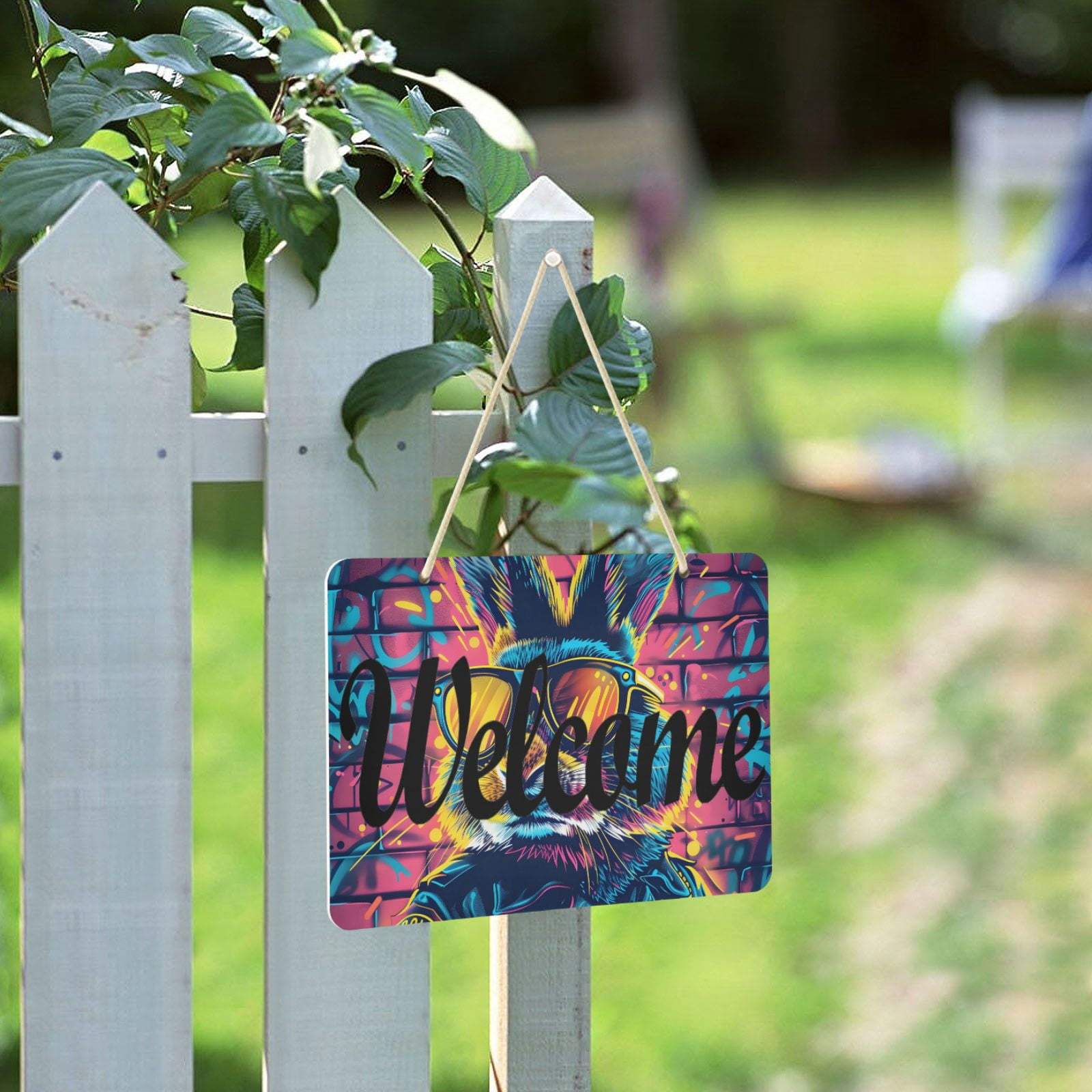 Rabbit Police Officer Welcome Sign for Front Door Porch Wreath Door ...