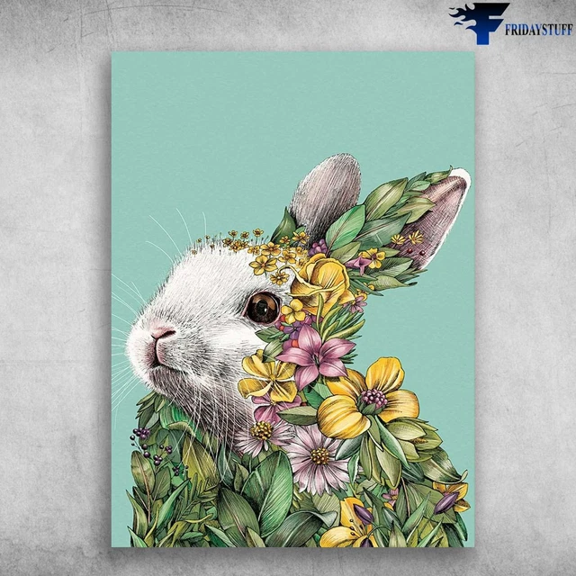 Rabbit Poster, Poster, Bunny Art, Rabbit NO FRAMED POSTER Home Decor ...