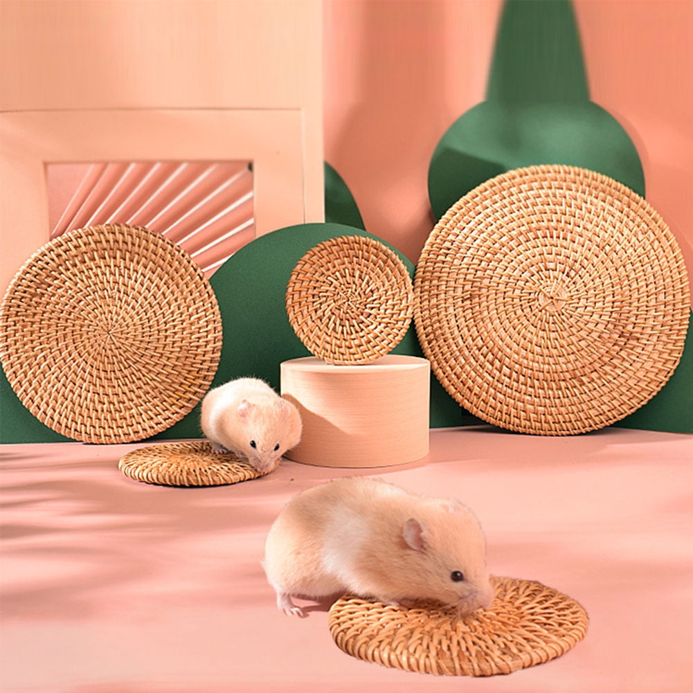 Rabbit Rattan Mat, Bunny Natural Bed, Small Animal Cages Hay Nest ...