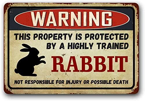 Rabbit Retro Sign,Funny Metal Aluminium Signs Warning Sign Pet Gift ...