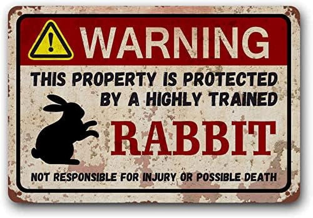 Rabbit Retro Sign,Funny Metal Signs Warning Sign Pet Gift, Exotic pet ...
