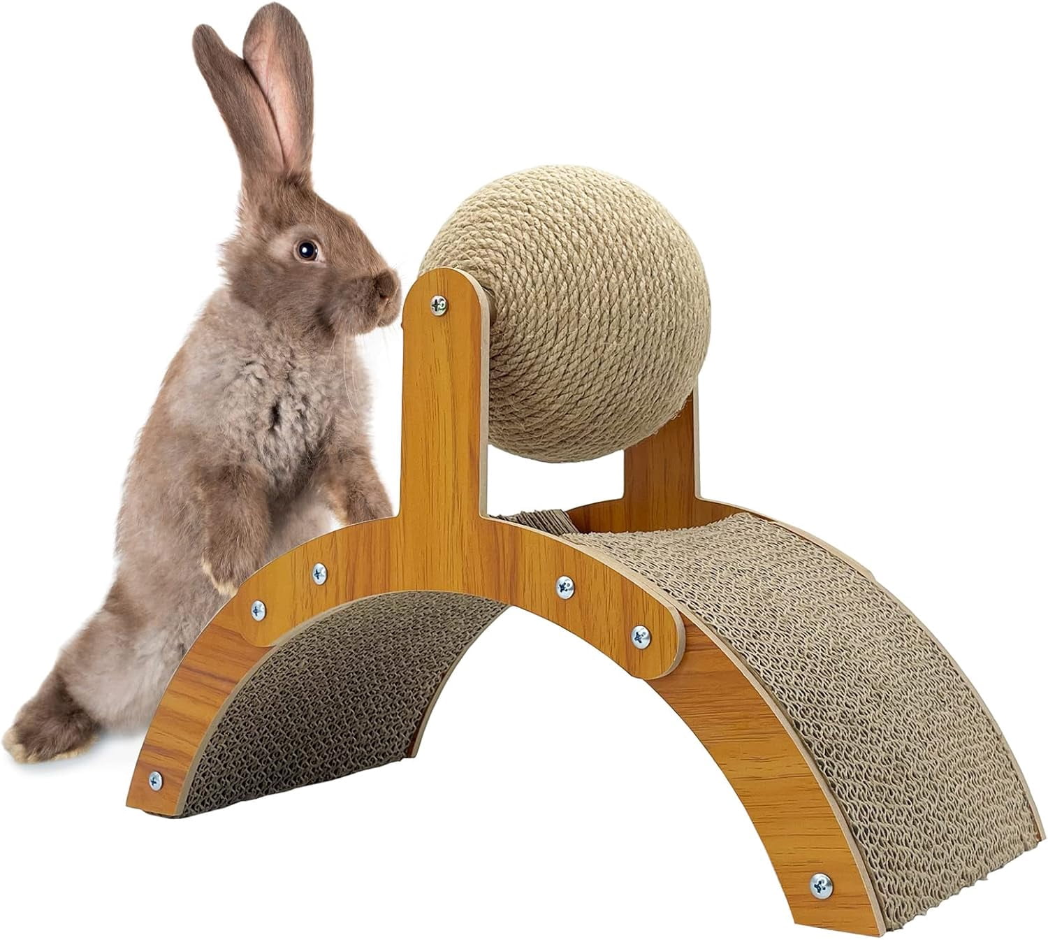 Rabbit Scratch Toy, Natural Sisal Rabbit Scratching Ball with Cardboard ...
