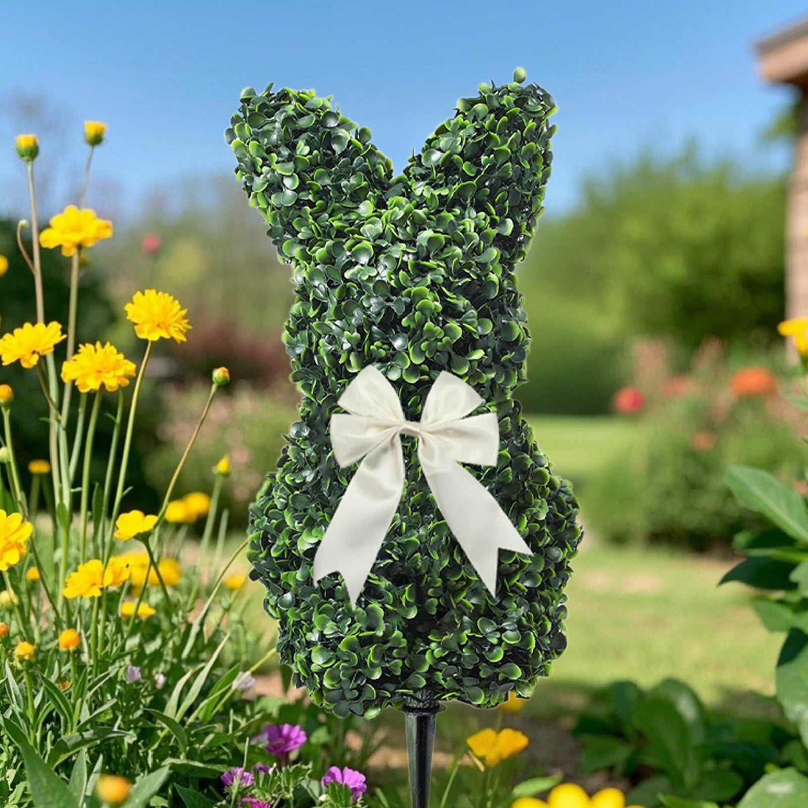 Rabbit- Shape Plants, 27.2'' Artificial Green Plants, Artificial Bunny ...