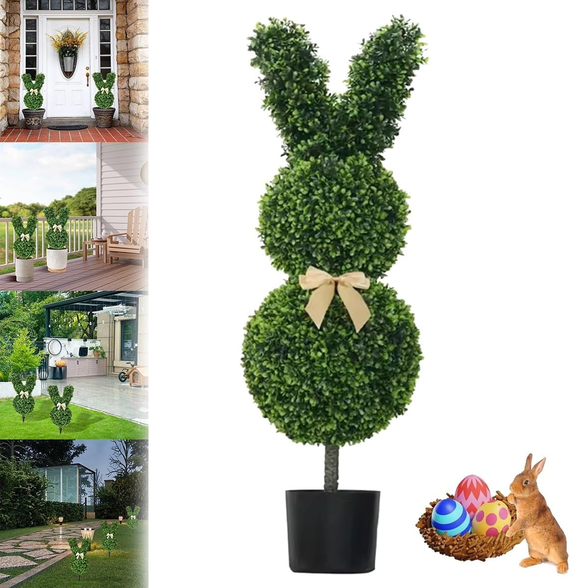 Rabbit- Shape Plants Artificial Bunny-Shaped Topiary Tree, Runnies ...
