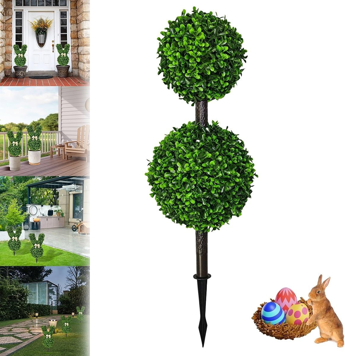 Rabbit- Shape Plants Artificial Bunny-Shaped Topiary Tree, Runnies Shaped Topiary Trees ...