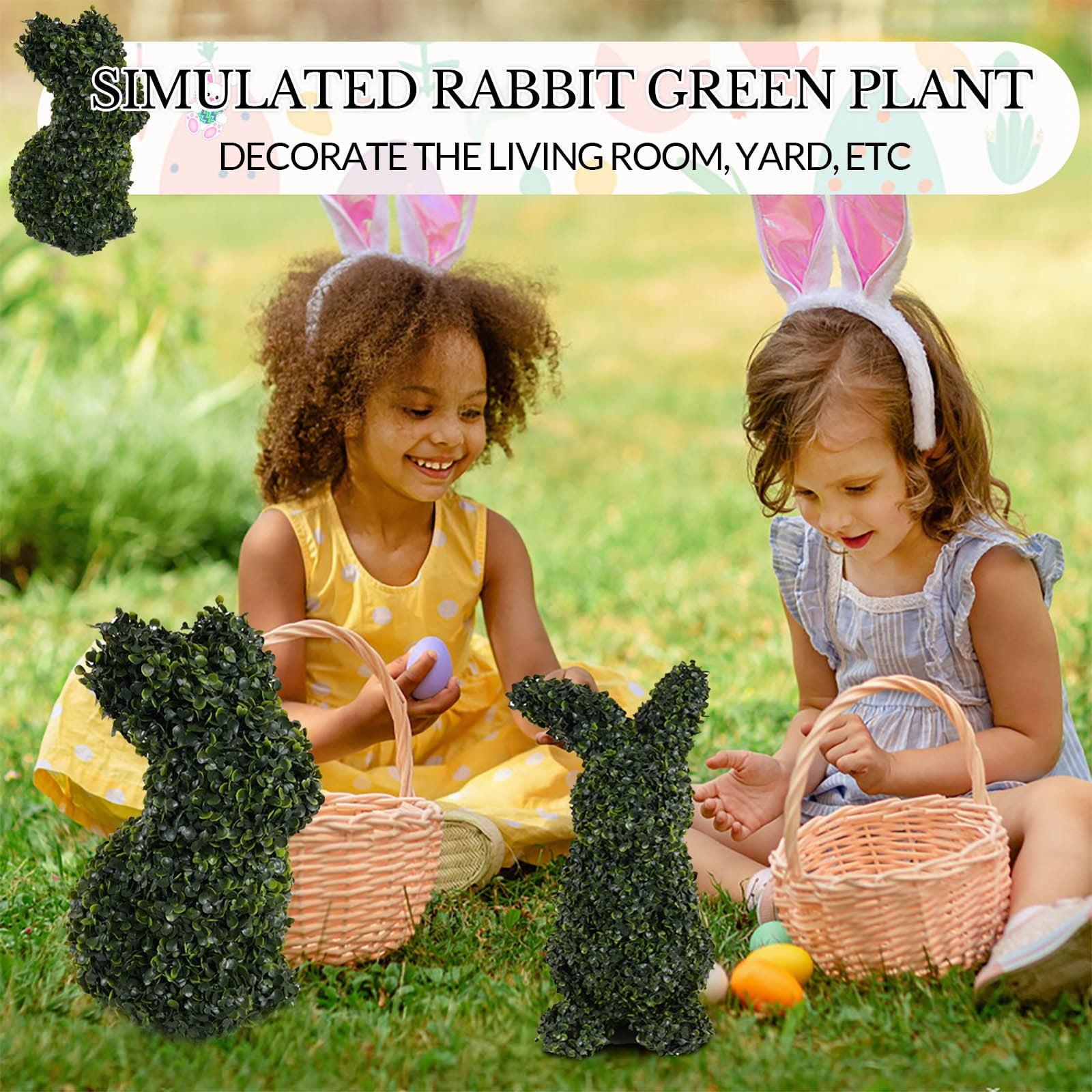 Rabbit- Shape Plants, Artificial Green Plants, Artificial Bunny-Shaped ...