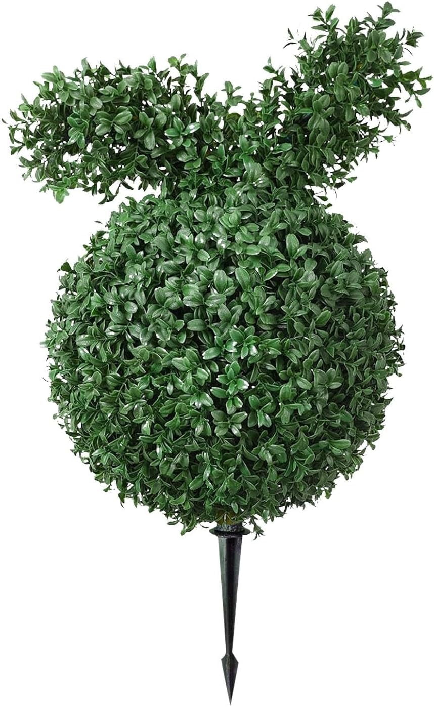 Rabbit Shaped Bunny Topiary Trees 23.6" High Artificial Boxwood ...