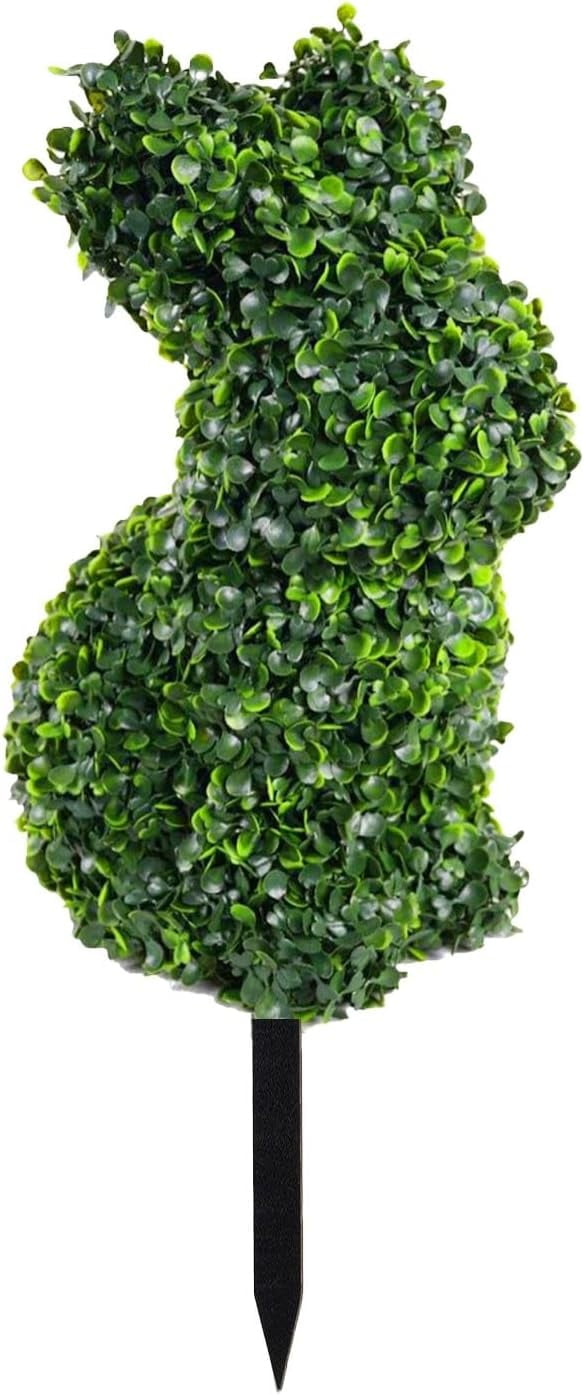 Rabbit Shaped Bunny Topiary Trees 28.5" High Artificial Boxwood ...
