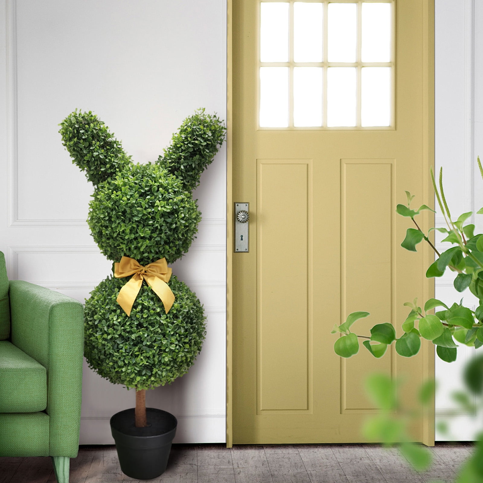 Rabbit Shaped Bunny Topiary Trees Artificial Boxwood, Various Styles ...