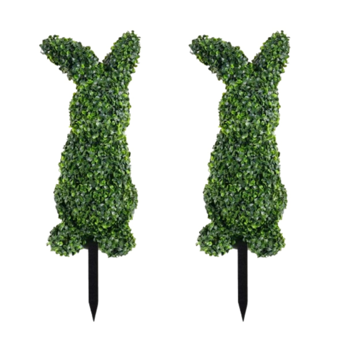 Rabbit Shaped Topiary Trees – Set of 2 – 3ft High Artificial Boxwood ...