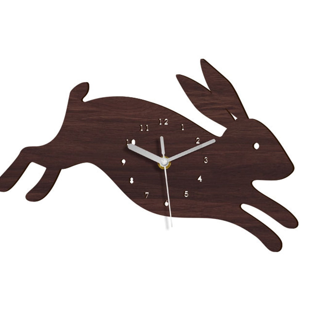 Rabbit Shaped Wall Clock Mute Clock Living Room Decorative Wall Clock ...