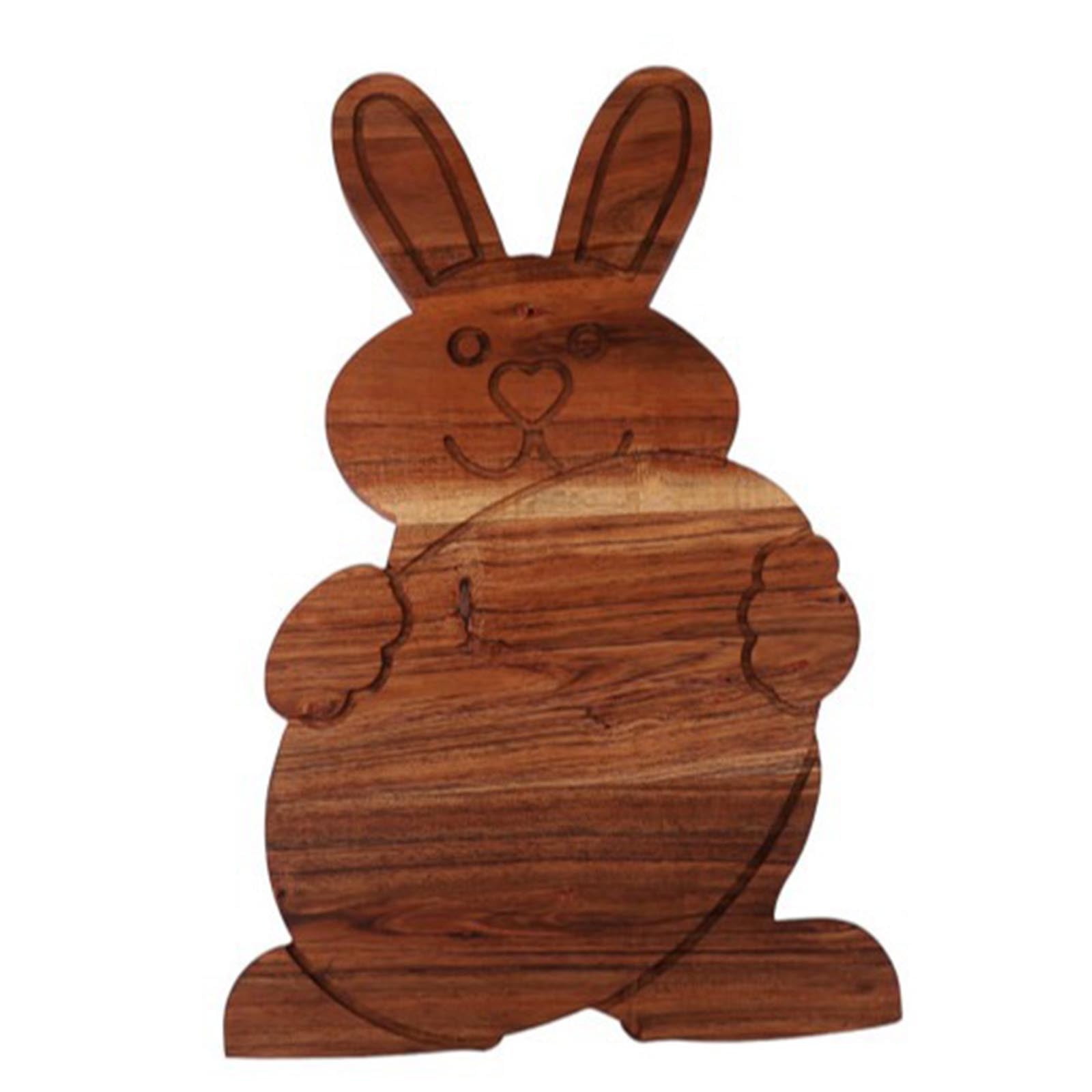 Rabbit Shaped Wooden Plate Easter Bunny Plate Rabbit Shaped Wooden ...