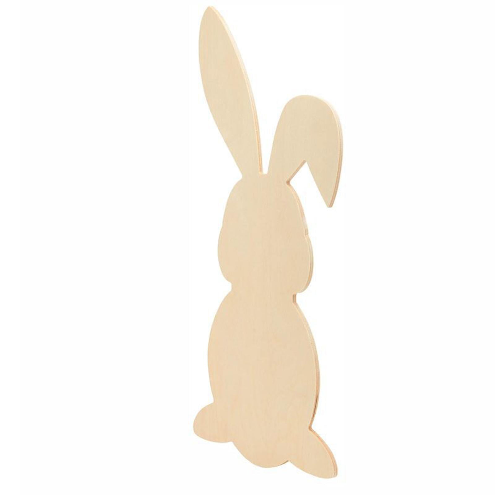 Rabbit Shapes Rustic Baubles Wooden Pieces Slices Tags Cutout Bunny ...