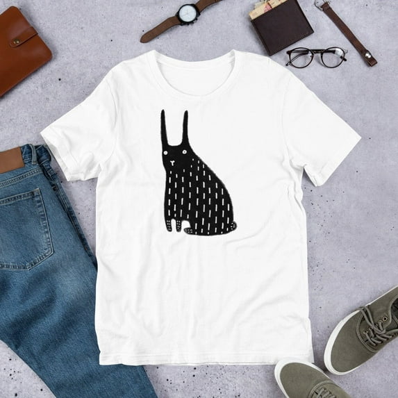 Rabbit Shirt Folk Art Birthday Housewarming Gifts Quirky Whimsical Tee ...