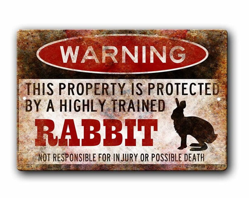 Rabbit Sign,Funny Metal Signs,Rabbit accessories,Bunny Sign,Rabbit ...