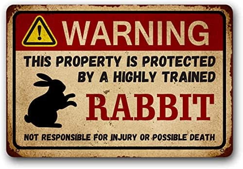 Rabbit Sign,Funny Metal Signs Warning Sign Pet Gift, Exotic pet, Small ...