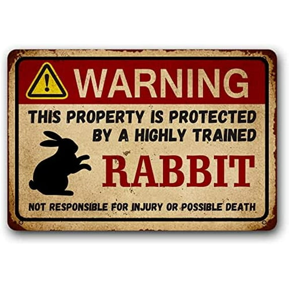 Rabbit Sign,Funny Metal Signs Warning Sign Pet Gift, Exotic pet, Small ...