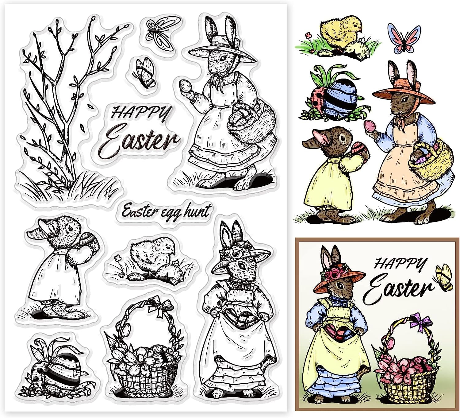 Rabbit Silicone Stamps Clear Stamps Happy Transparent Stamp Rubber ...