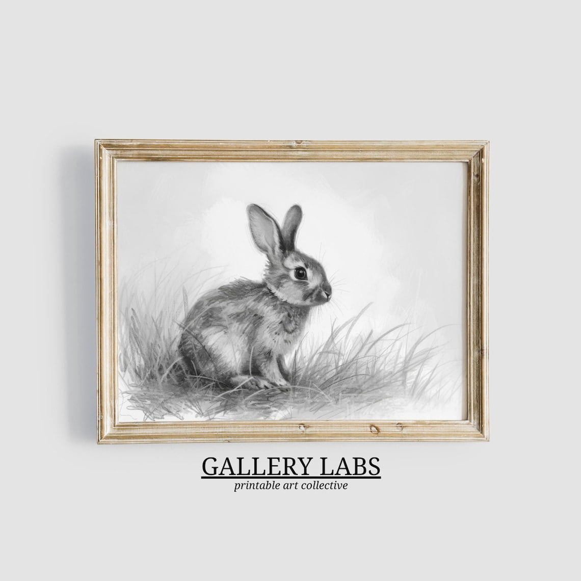 Rabbit Sketch • Spring Wall Art • Woodland Animal Decor • Neutral ...