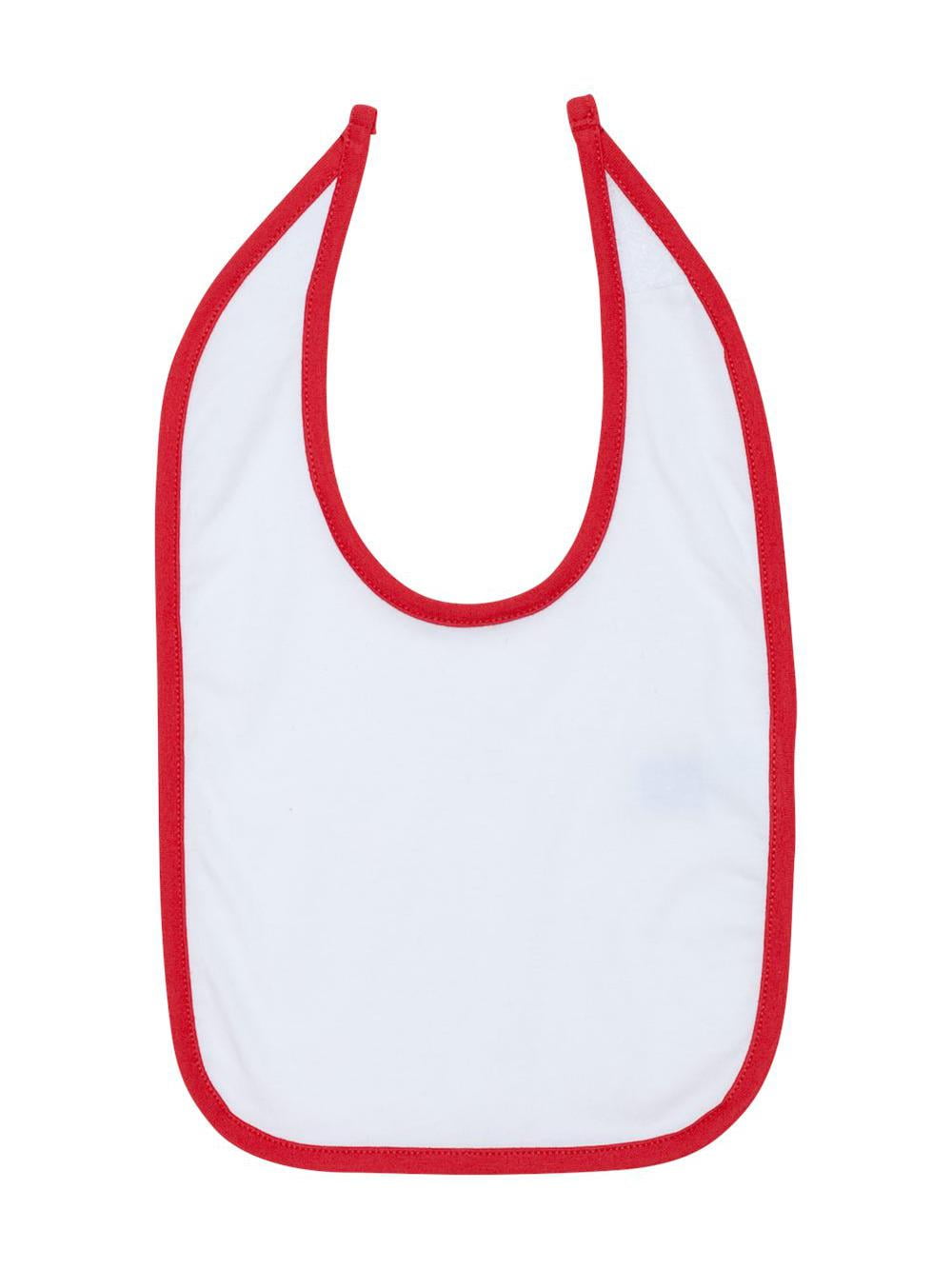 Rabbit Skins 1004 Infant Contrast Trim Bib-White/Red - Walmart.com