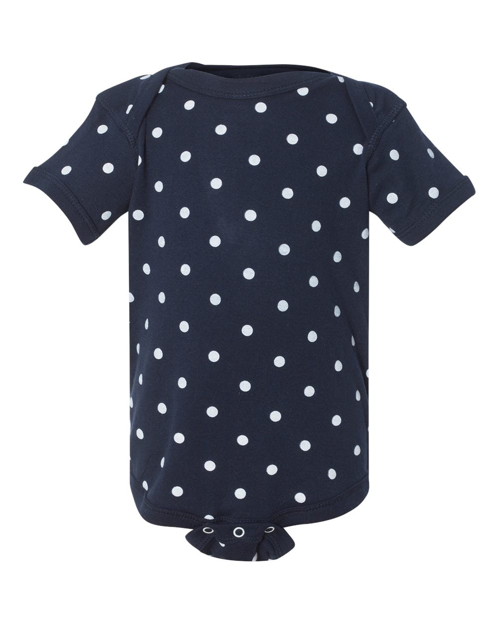 Rabbit Skins 4400 Infant Baby Rib Lap-Shoulder Bodysuit - Navy & White ...