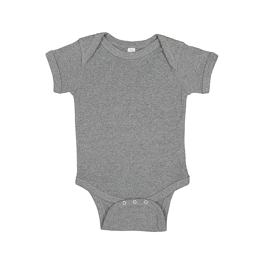 Rabbit Skins, Baby Soft Short-Sleeve Bodysuit , Granite Heather ...