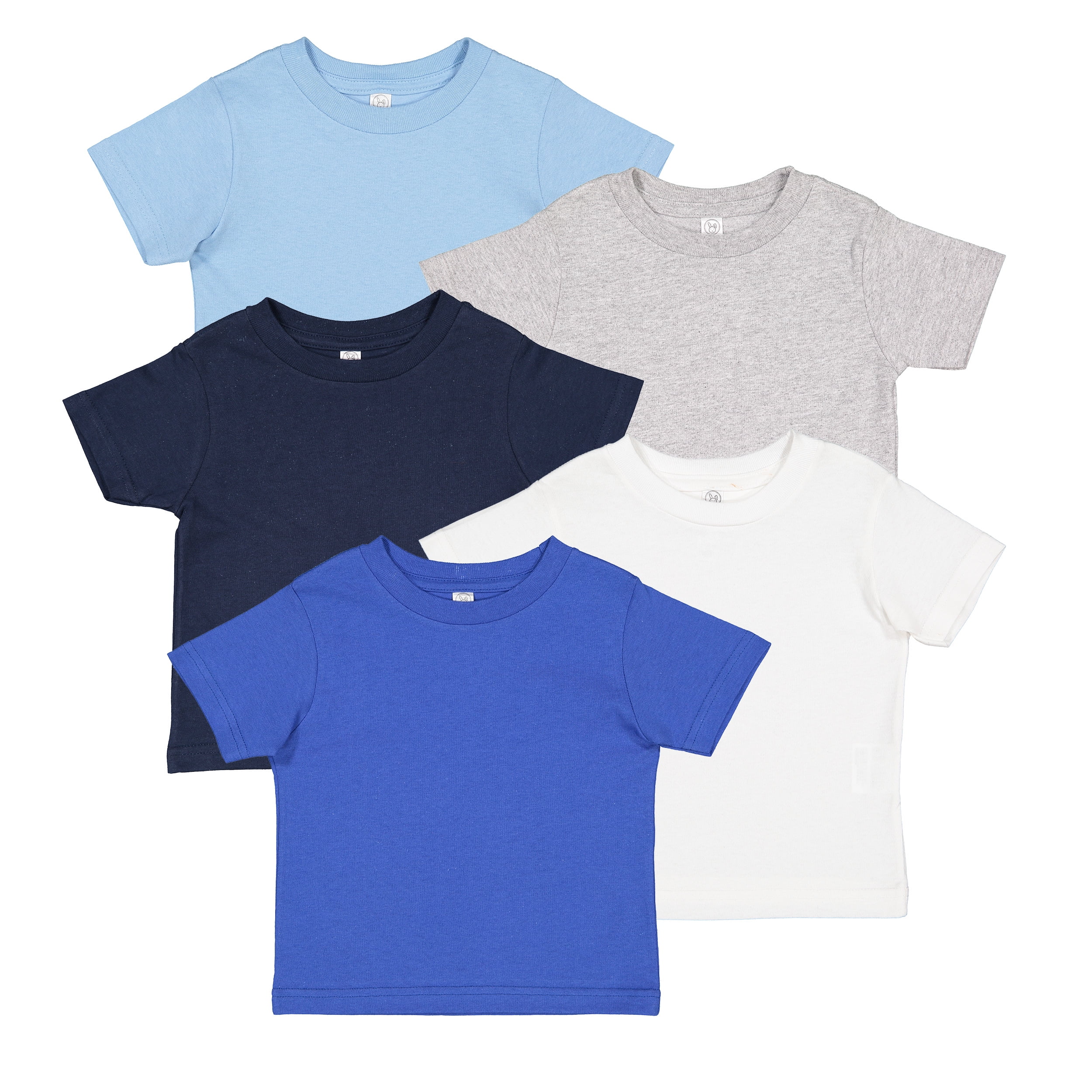 Rabbit Skins, Infant Baby Fine Jersey Short Sleeve Tee 5 Pack, Baby Boy ...