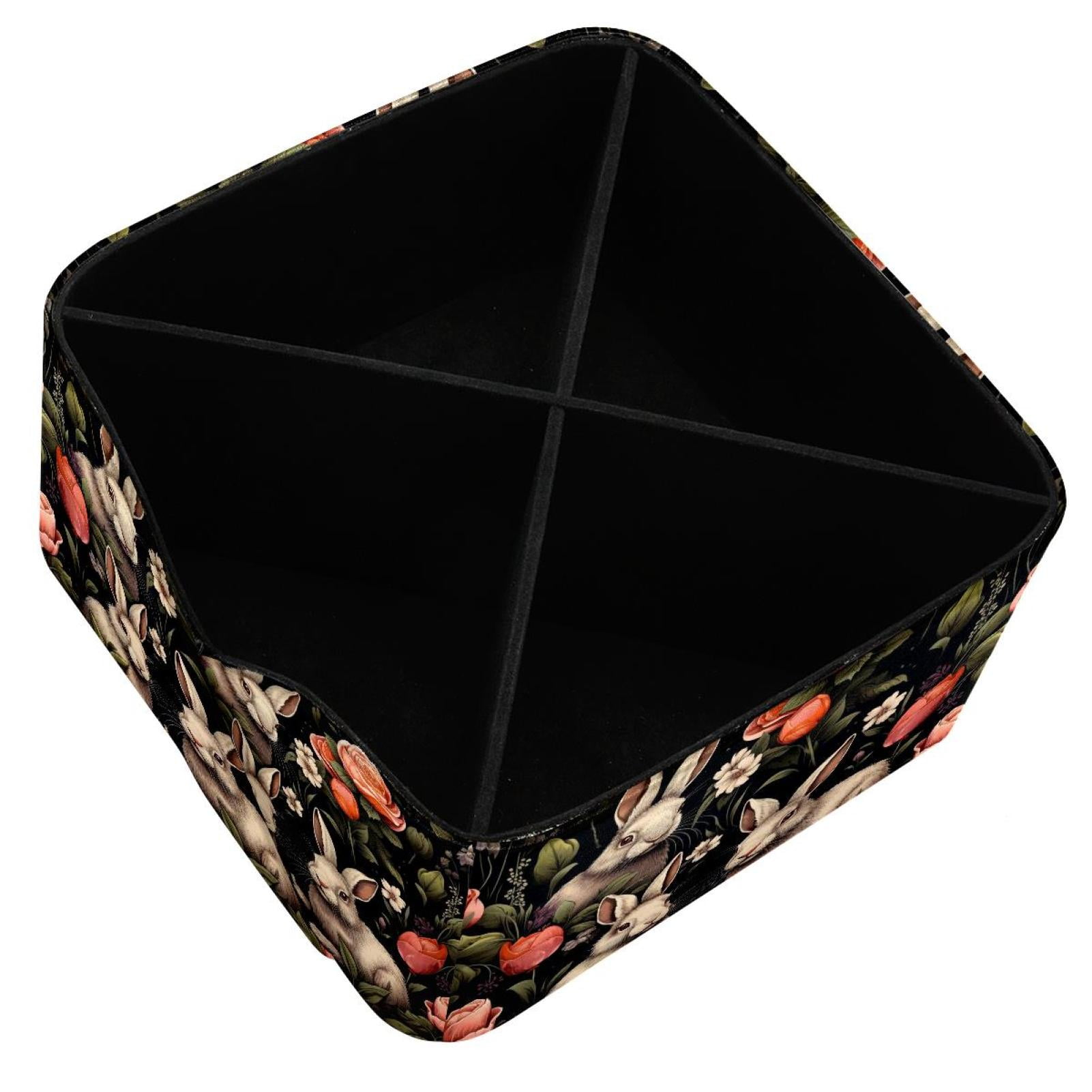 Rabbit Square Pen Case with 4 Compartments, Removable Dividers, and ...