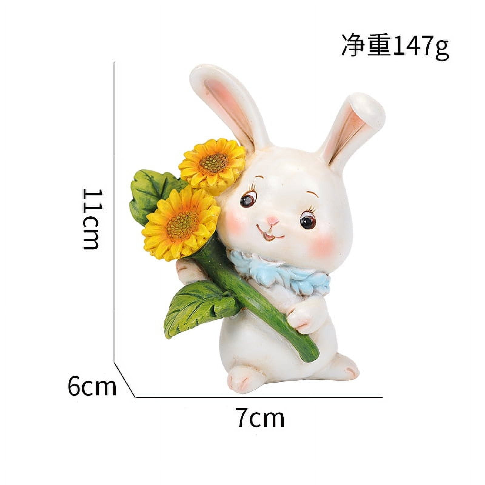 Rabbit Statue Decor Resin Adornment Rabbit Ornament Delicate Resin ...