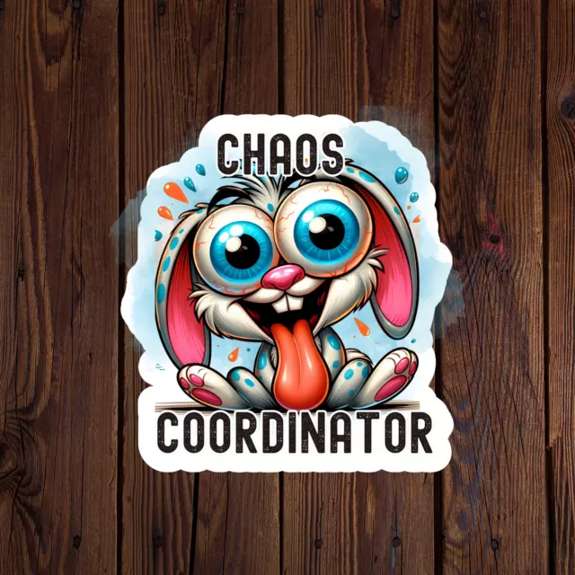 Rabbit Sticker Chaos Coordinator Cute Funny Bunny Novelty Sticker Phone ...