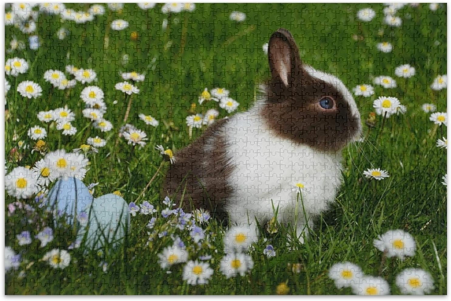 Rabbit in The Grass Jigsaw Puzzle 500 Pieces Wooden Jigsaw Puzzles for ...