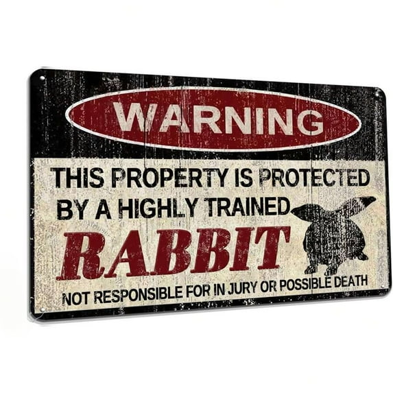 Rabbit Tin Sign, Funny Metal Sign, Vintage Wall Decor 12x8 Inch ...