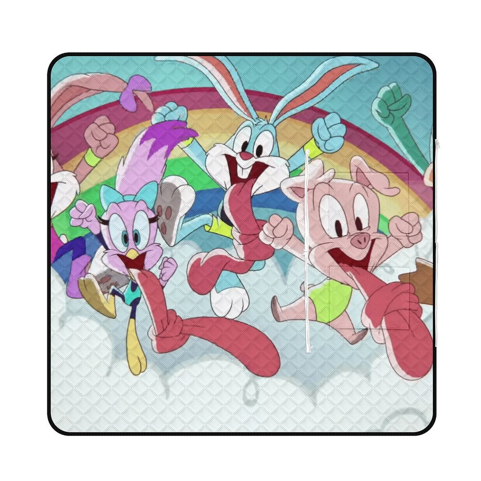 Rabbit Tiny Toons Looniversity Picnic Mat Foldable Portable Tote Bag ...