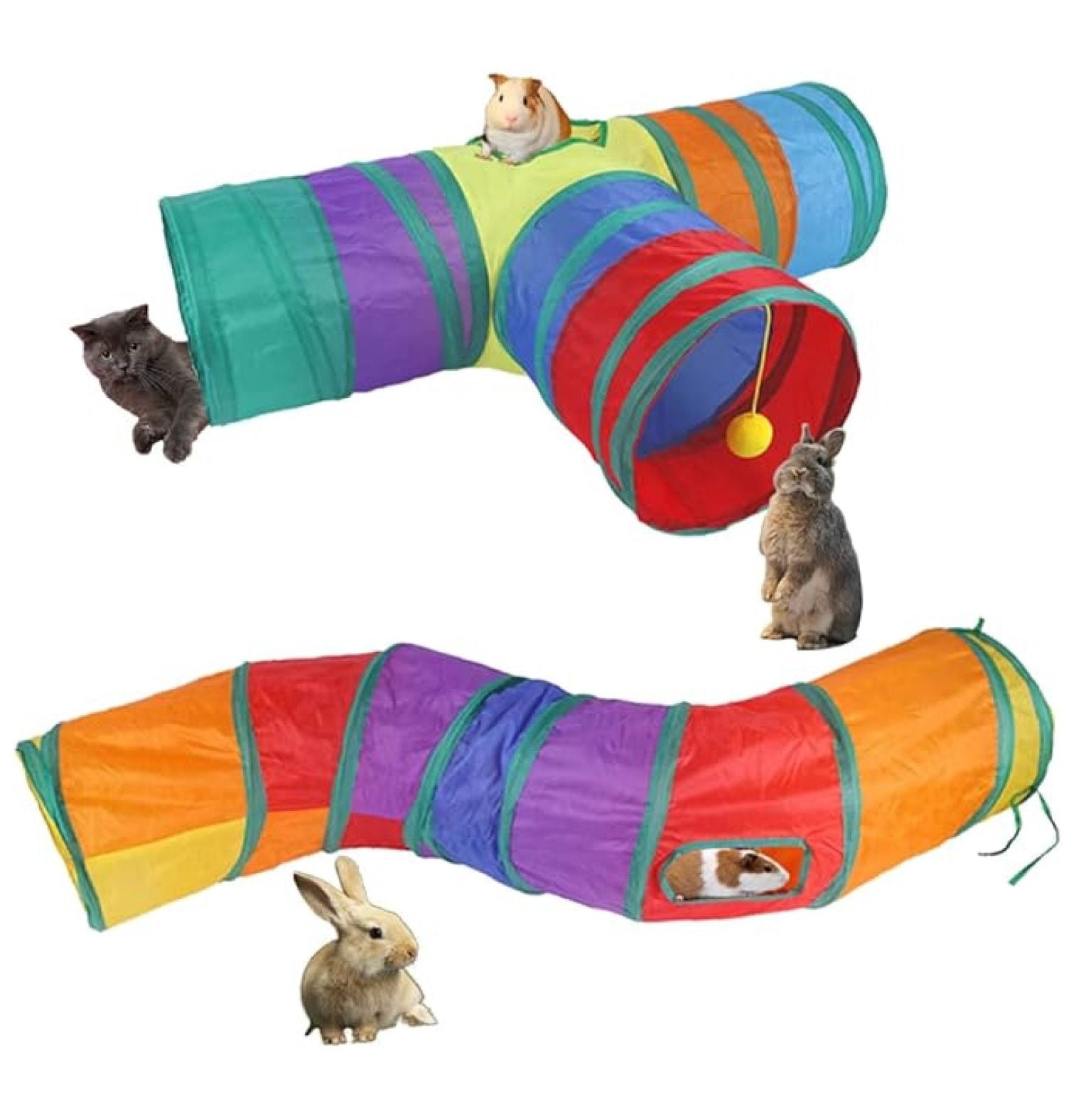 Rabbit Tunnels & Tubes Collapsible 3 Way and S-Type Tunnel Bunny ...