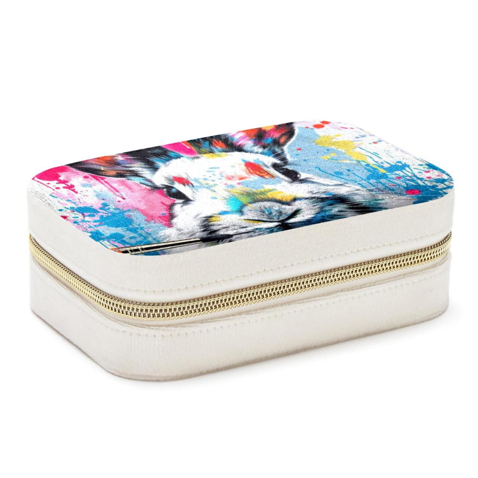 Rabbit Velvet Portable Storage Box with Removable Compartment – Jewelry ...