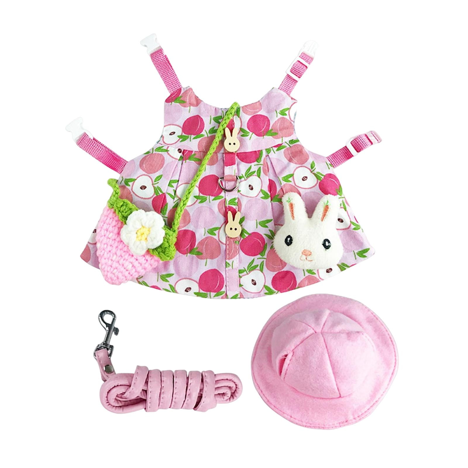 Rabbit Vest Harness Leash Set Mini Dress Breathable Collars Bunny ...
