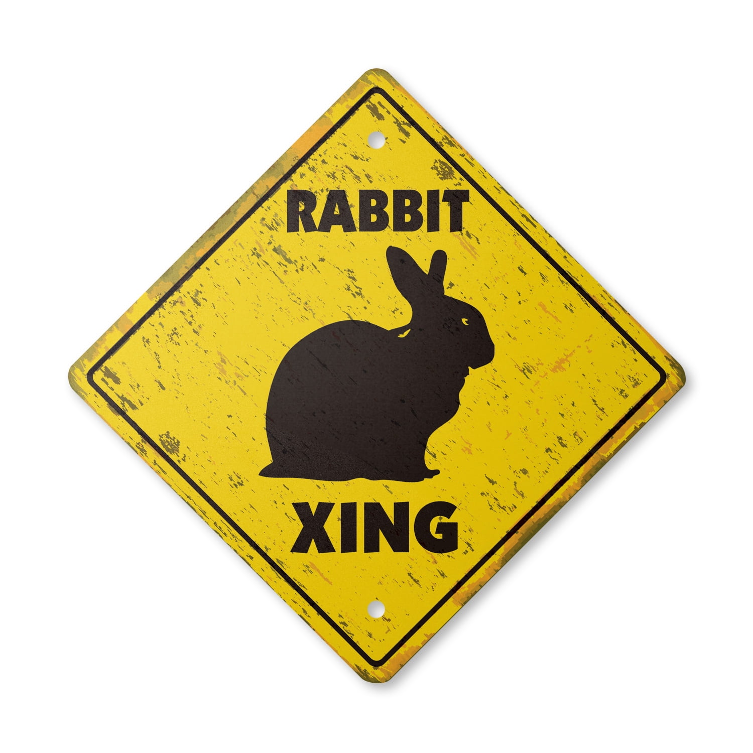 Rabbit Vintage Crossing Sign Zone Xing | Indoor/Outdoor Plastic | 14 ...