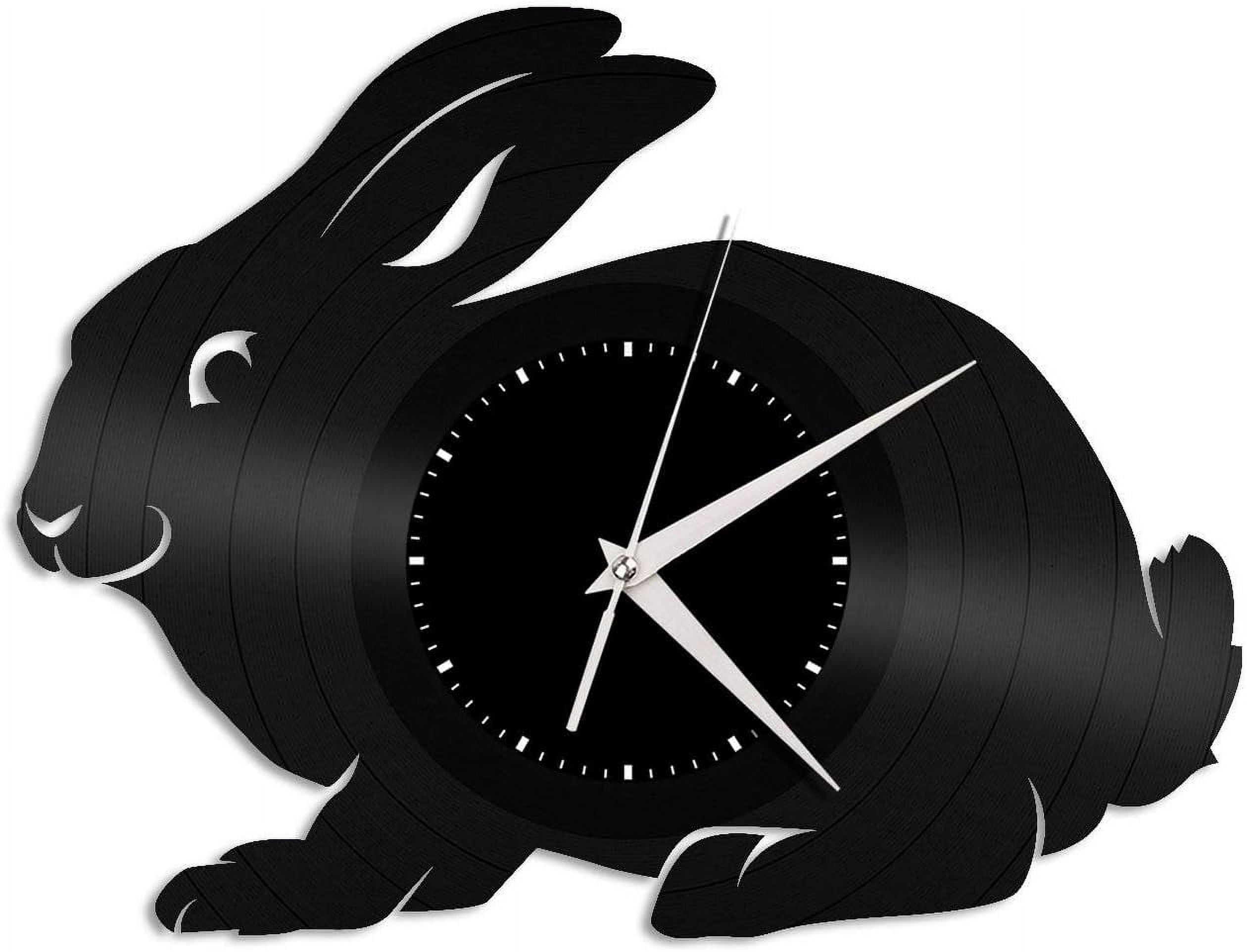 Rabbit Vinyl Wall Clock,Vinyl Record Clock Wall Art Unique Room ...