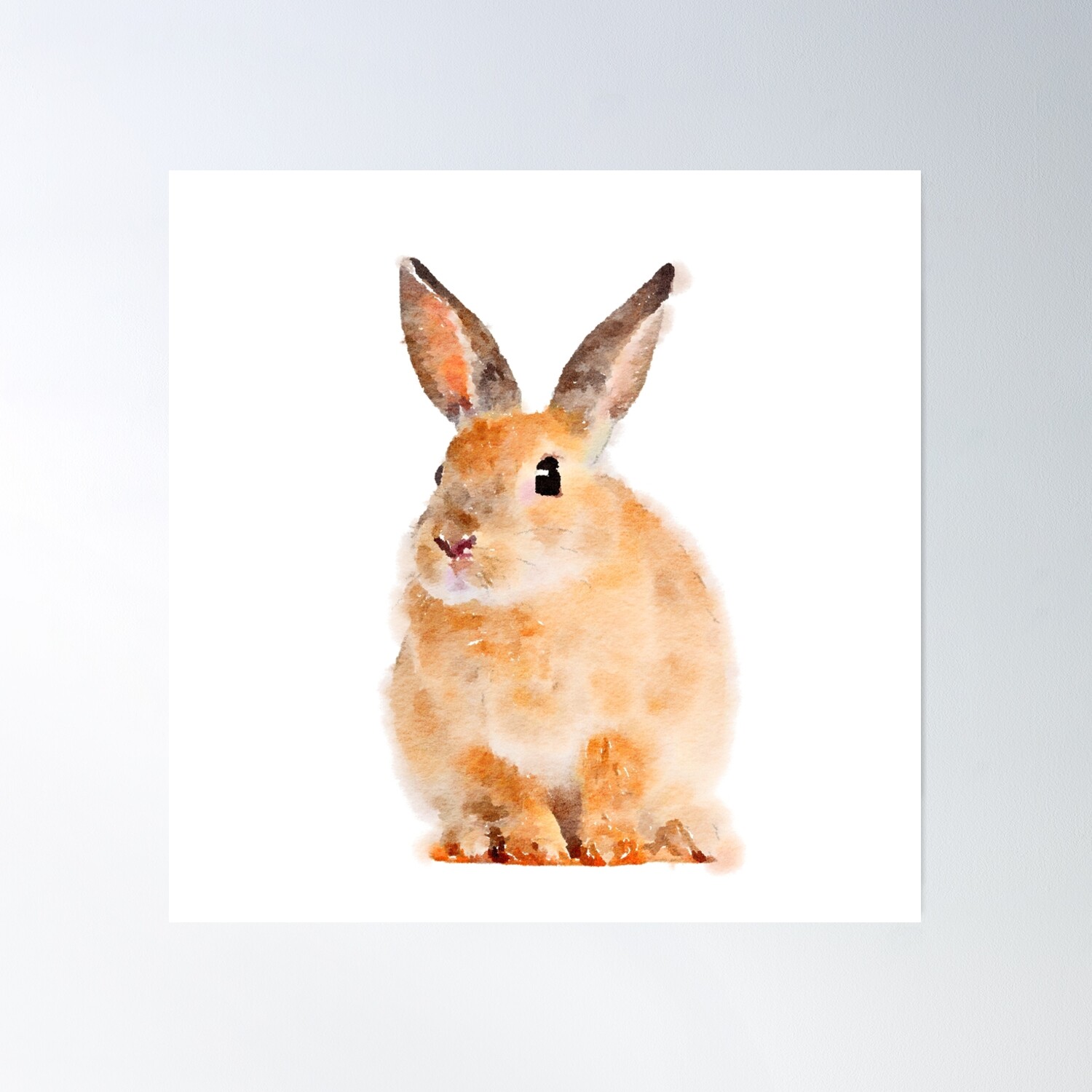 Rabbit Watercolor Print Poster Wall Art, Modern Wall Decor, 16x16 ...