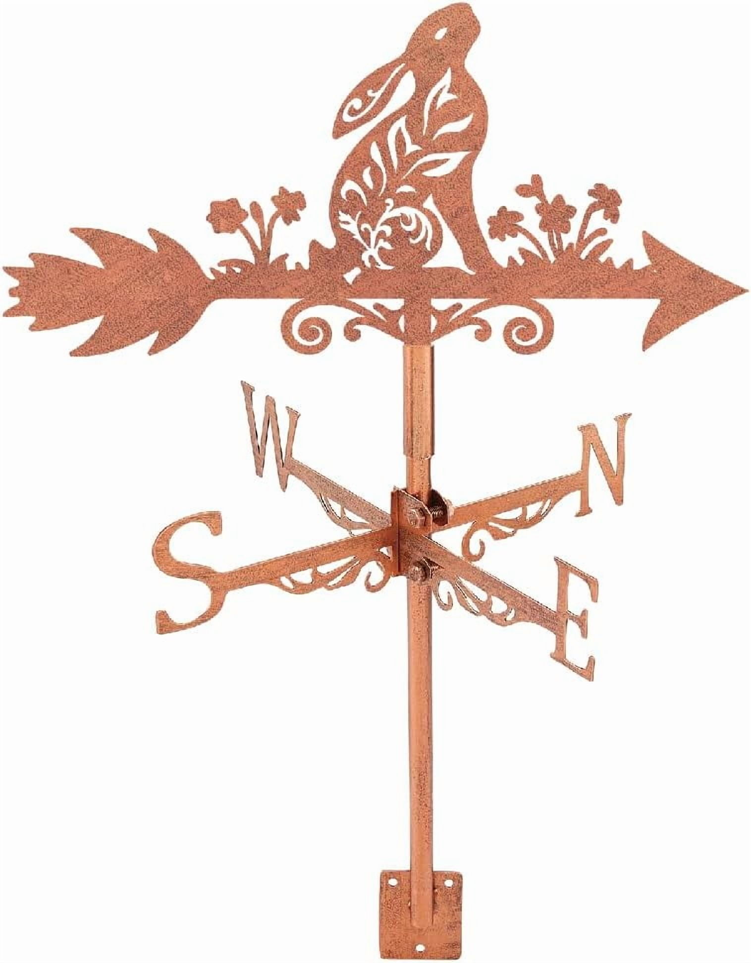 Rabbit Weathervane Moon Gazing Hare Metal Weather Vane Red Copper ...