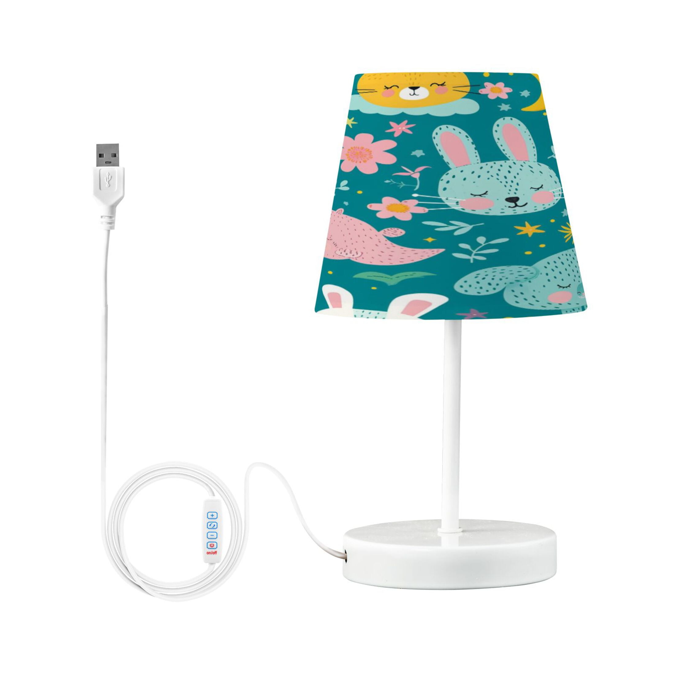Rabbit Whale Elephant Moon Flower Desk Lamp LED Table Nightstand Lamps ...