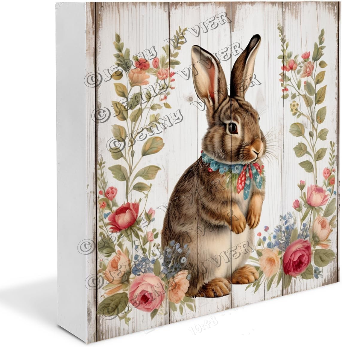 Rabbit Wooden Box Sign Funny Bunny Gifts Funny Easter Table Decor Room ...
