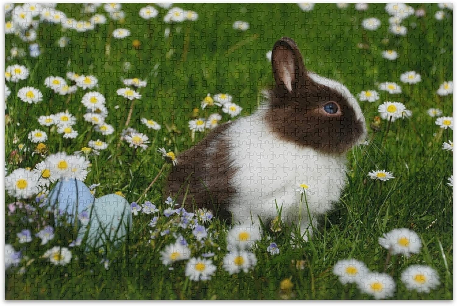 Rabbit and Flowers Jigsaw Puzzle 500 Pieces, Intellectual Entertainment ...