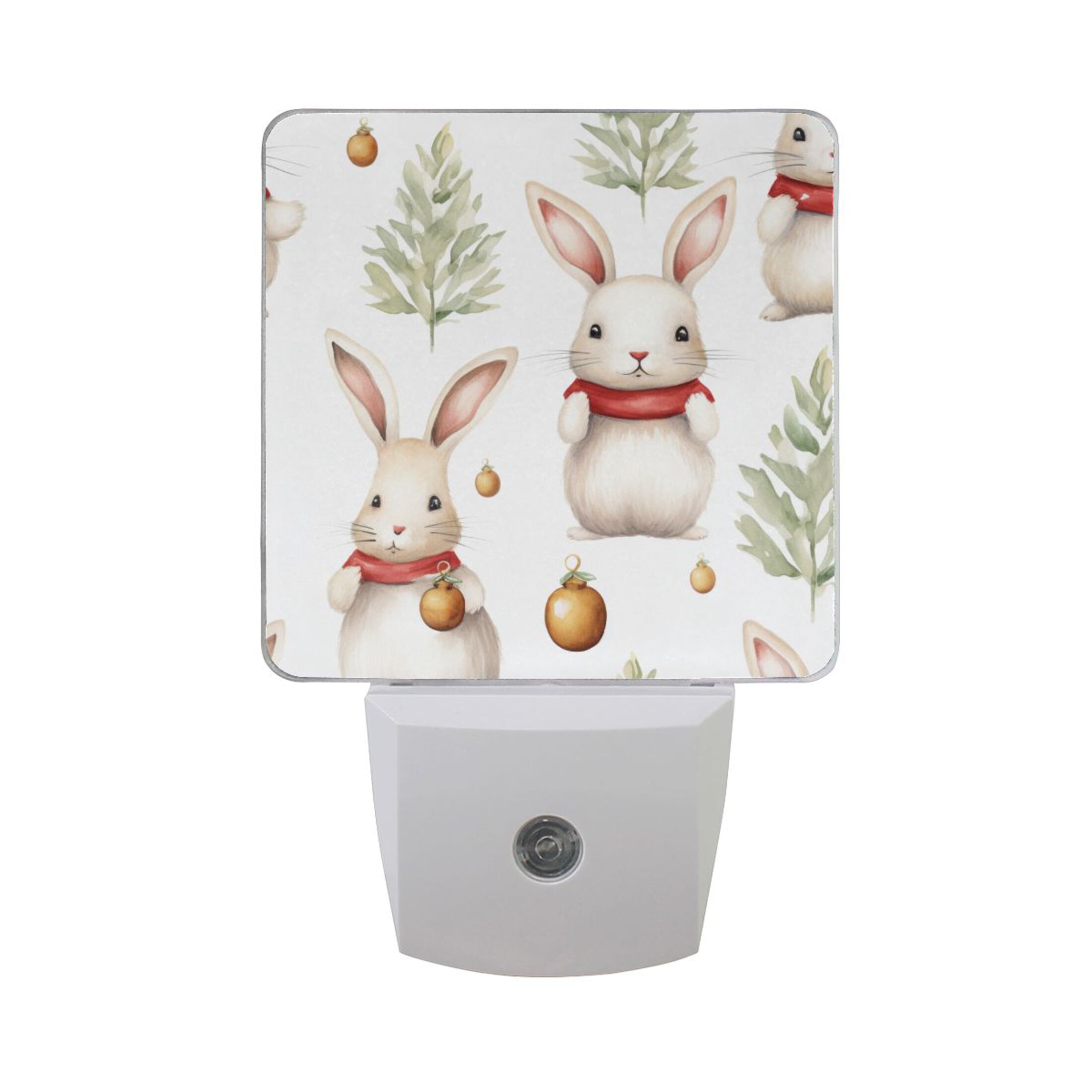 Rabbit and Trees Night Light LED Dusk to Dawn Auto Sensor Night Lamp ...