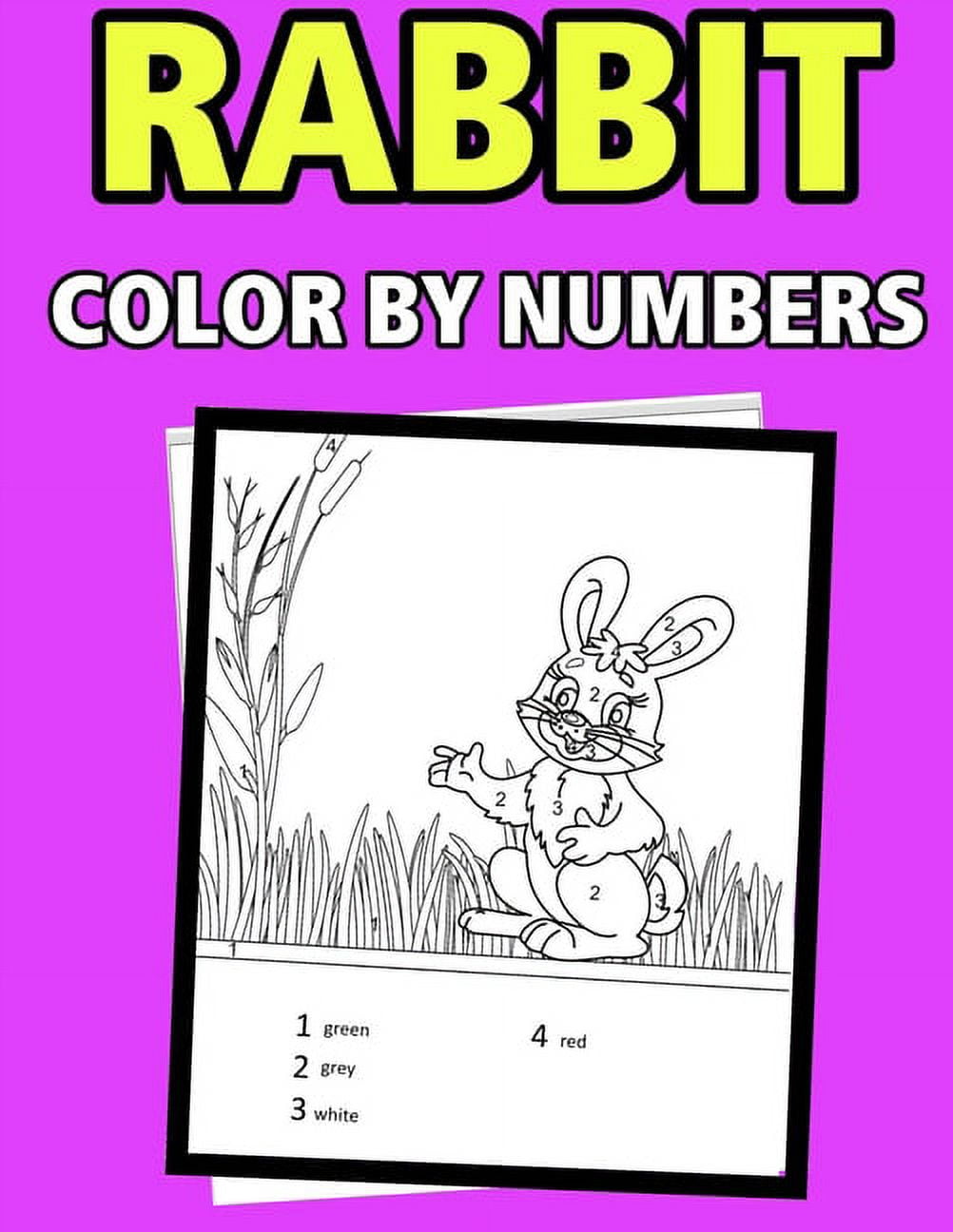 Rabbit color by numbers: coloring book for kids ages 4-8, (Paperback ...