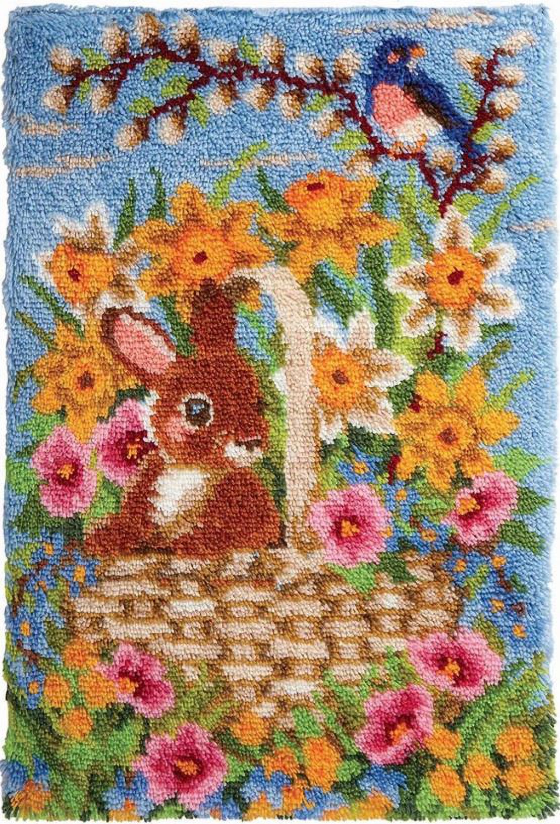 Rabbit in Basket | Rug Making Latch Hooking Kit - Walmart.com