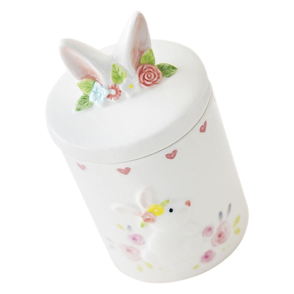 Rabbit-shaped Jar Easter Candies Cookies Storage Jar Ceramic Candy Jar ...